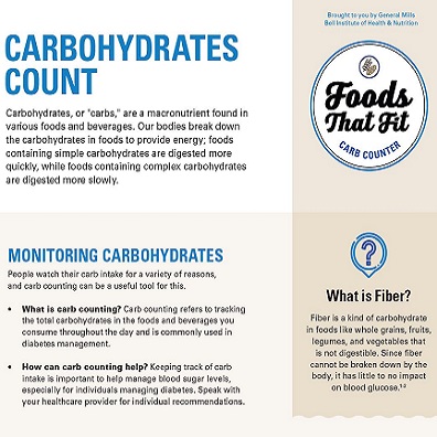 Foods that Fit Carb Counter Infographic | More | Meal Type | Bell Institute
